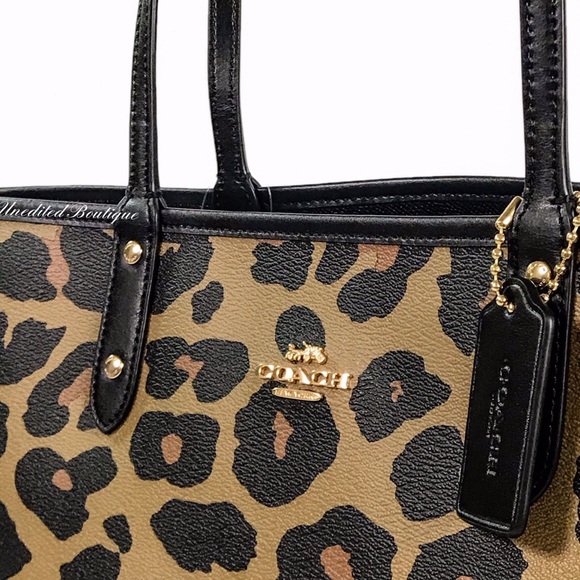 Coach | Bags | Coach Leopard Reversible Tote Handbag | Poshmark